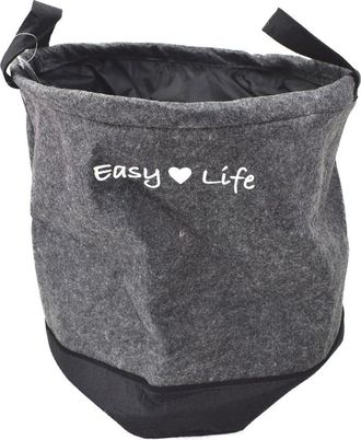 Out of the Blue OOTB Grauer Filz-Wäschekorb, Easy Life, 37.5 x 37.5 x 10 cm