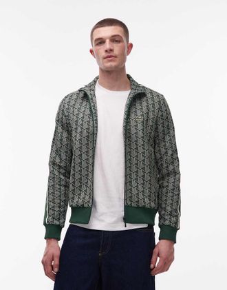 Lacoste Veste de surv&ecirc;tement zipp&eacute;e &agrave; monogramme - Vert fonc&eacute;
