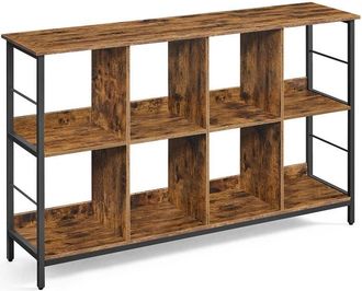 Vasagle Vasagle - Meuble de Rangement 2 Niveaux, Étagère Rangement, Bibliothèque Style Industriel, 8 Cubes, pour Salon, Bureau, Entrée, Cuisine, 33 x 132,6 x