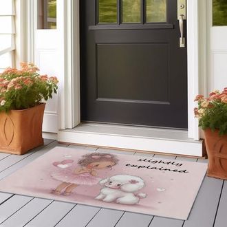 Generic Rose Tapis Doux et Moelleux, Dessins anim&eacute;s Personnages Animaux de Compagnie Tapis Design &agrave; Poil Ras Doux pour Salle &agrave; Manger Chambre Adulte et Ado 16