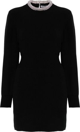 Alexander Wang robe courte à ornements en cristal - Noir