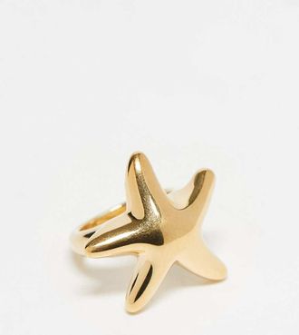 Seol + Gold Klobiger Seesternring aus 18-kar&auml;tigem Gold-Vermeil-Goldfarben