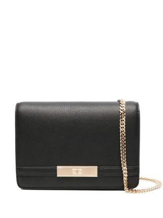 Elisabetta Franchi Handtasche mit Logo-Schild - Schwarz