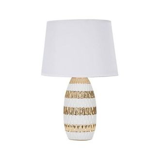 Dmora Tischlampe Berbenno Wei&szlig; Schirm Fassung e30