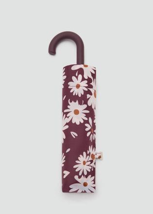 Mango Parapluie imprim&eacute; &agrave; fleurs bordeaux - Femme - Taille unique - MANGO