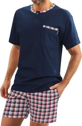 Sesto Senso Pyjama Homme Court Coton Vetements De Nuit Ensembles Manche Courte Pantalon Courts XXL Jasiek Sombre