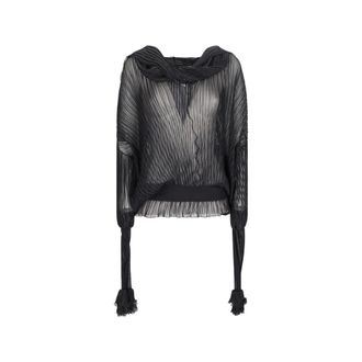 Blumarine Femme, Blouses et Chemises, Noir, Taille: 32 FR Chemisier pliss&eacute; en mousseline