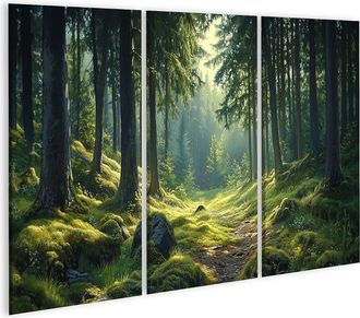 Islandburner Bild auf Leinwand Atemberaubender Wald mit Sonnenstrahlen - perfekt für Naturfreunde Bilder Wandbilder Poster