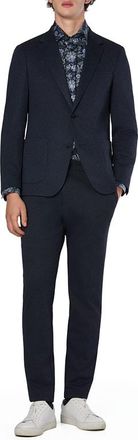 Strellson Herren Anzug blau meliert Slim Fit