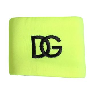 Dolce & Gabbana Silk DG Logo Wristband - Homme - Sport - Jaune - Taille: ONE Size