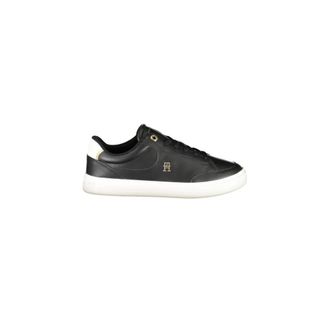 Tommy Hilfiger Schwarze Polyester-Schn&uuml;r-Sneakers - - Shoes - Damen - Schwarzk - 39 EU