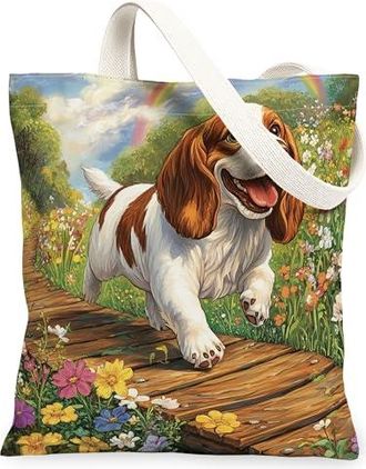 Generic Sac fourre-tout en toile r&eacute;utilisable pour le shopping, 33 x 38 cm, sac d&eacute;picerie r&eacute;utilisable pour femme, motif floral amusant, plage, esth&eacute;tique, d&eacute;