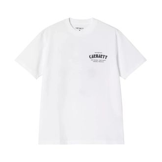 Carhartt Work in Progress Homme, Tops, Blanc, Taille: M T-shirt à Imprimé Graphique Manches Courtes
