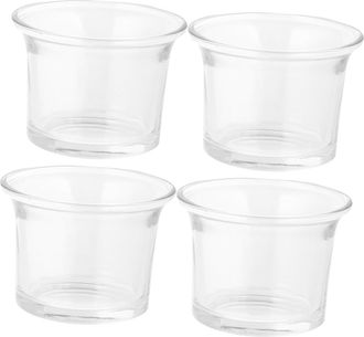 SOLUSTRE 4st&uuml;cke Kerzenst&auml;nder Aus Glas Transparente Teelichthalter Runde Form F&uuml;r Hochzeitsdekorationen Heimdekoration Und Festtagsdekorationen