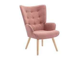 Vente-Unique Fauteuil en Tissu Rose VATELY