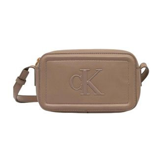 Calvin Klein Femme, Sacs, Beige, Taille: ONE Size Sac bandouli&egrave;re avec fermeture &eacute;clair et poche int&eacute;rieure