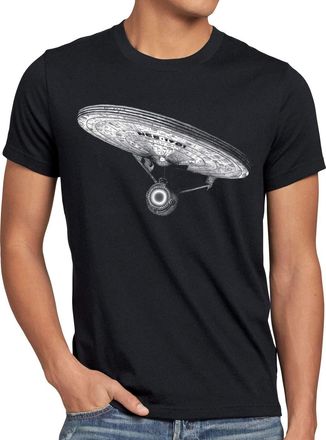 style3 NCC-1701 Anflug Herren T-Shirt Trekkie Trek, Gr&ouml;&szlig;e:XXL