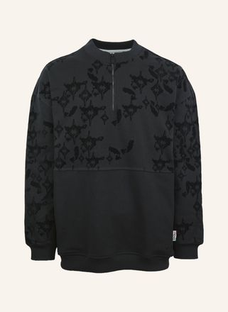 Carlo Colucci Carlo Colucci Oversize Troyer Mit Flockprint - Soft Impact Fistill schwarz
