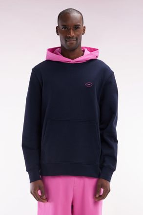 Eden Park Sweatshirt En Molleton Coton Bicolore Rose Coupe D&eacute;contract&eacute;e