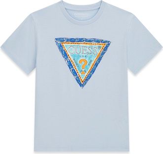 Guess T-Shirt L6GI00 K8HM4 Himmelblau Regular Fit