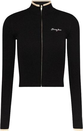 Tommy Jeans Homme, Pulls, Noir, Taille: 36 FR TJW Metallic Zip-Up Top