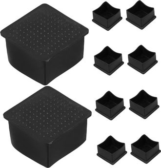 DOITOOL 10stücke Stuhlfusskappen Quadratisch Bodenschutz Für Stuhlbeine rutschfeste Gummifüße Tischbeinschoner Möbelbeinabdeckungen