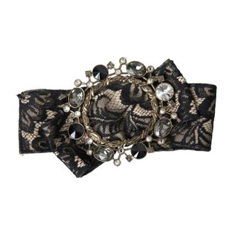 Dolce & Gabbana Kristallverzierte Handgemachte Brosche Haarnadel - - Accessories - Damen - Schwarzk - ONE SIZE