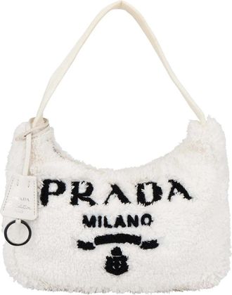 Prada Crossbody Bags - Prada White Terry Re- Edition Handbag - Gr. unisize - in Weiß - für Damen