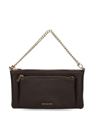 Michael Michael Kors sac à bandoulière en cuir à bride en chaîne - Marron