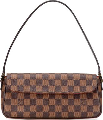 Louis Vuitton sac porté épaule Damier Ebene Recoleta - Marron