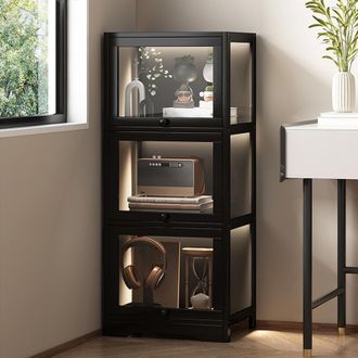 Generic Vitrinenschrank mit Acrylglas-T&uuml;ren, Transparente Vitrine mit hochklappbaren T&uuml;ren, Sammlerartikel-Spielorganisationsregal & Ausstellungsregal, Eckreg