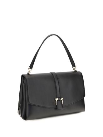 Ferragamo Womens Large Mia Shoulder Bag Nero Calf Leather Bos Taurus