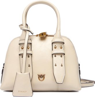 Pinko Handtasche PINKO Bowling Bag Zip Mini AI 25-26 PLTT 105333 A0QO Écru