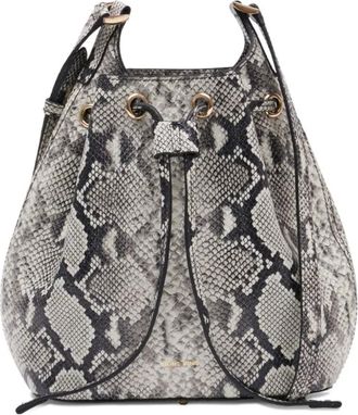 Anine Bing mini sac seau Alana à imprimé peau de serpent - Gris