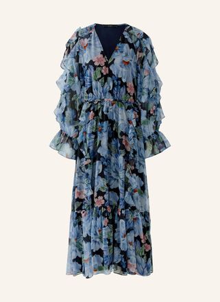 Oui Kleid Mit R&uuml;schen blau