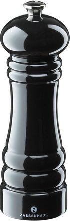 Zassenhaus Pfeffer oder Salzmühle Berlin aus Buche in der Farbe Schwarz Glänzend 18cm, Maße: 5,4cm x 5,4cm x 17,8cm, 020236