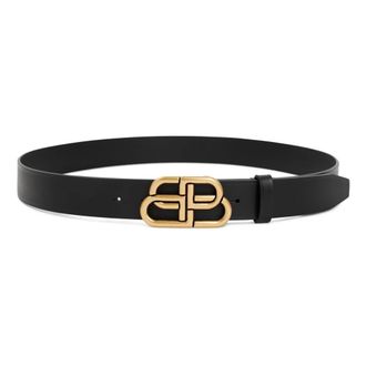 Balenciaga Schwarzer Accessoires G&uuml;rtel mit goldener Schnalle - - Accessories - Herren - Schwarzk - 105 CM