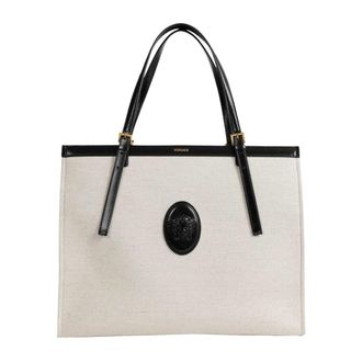 Versace Rivi&egrave;re Gro&szlig;e Canvas Tote - - Bags - Damen - Beige - ONE SIZE