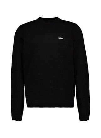 HUGO BOSS Herren Pullover schwarz unifarben
