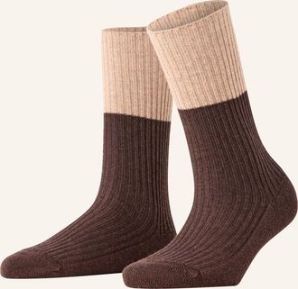 Falke Str&uuml;mpfe Cosy Wool Mit Glitzergarn braun