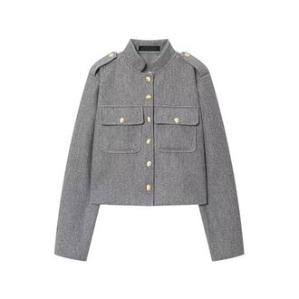 Generic Veste courte classique douce for femme, v&ecirc;tements dext&eacute;rieur l&eacute;gers et tendance, manteau polyvalent d&eacute;contract&eacute; for printemps et automne, fermeture &eacute;c