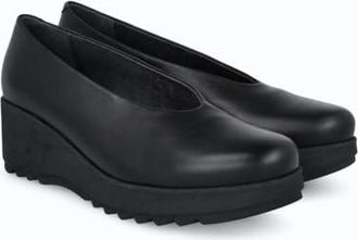 Lince Lince | Salon plateforme confortable | Semelle en caoutchouc | Semelle int&eacute;rieure gel amovible | I40401 | Fabriqu&eacute; en Espagne, Cuir velours noir, 39 E