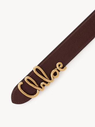 Chlo&eacute; Script Logo Buckle Belt - Brown