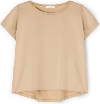 Motivi Femme, Tops, Beige, Taille: 38 FR T-shirt bicolore en m&eacute;lange de coton