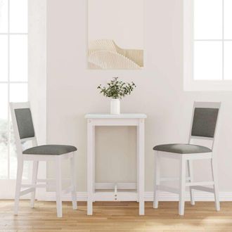 vidaXL Barhocker mit Kissen 2 Stk. Weiß Massivholz Gummibaum - Vidaxl