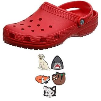 Crocs Unisex Classic Pantoffeln + Jibbitz-Schuhanstecker 5er-Set