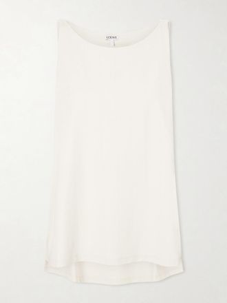 Loewe D&eacute;bardeur En Mailles C&ocirc;tel&eacute;es &Agrave; Broderie Anagram - Cr&egrave;me