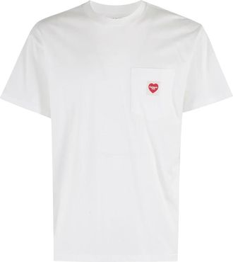 Carhartt Work in Progress Homme, Tops, Blanc, Taille: L Pocket Heart T-Shirt