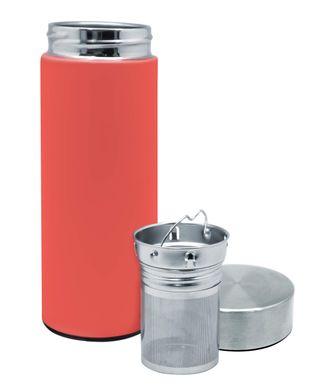 Nerthus Kitchenware FIH 798 Tee-Thermosflasche 300ml Koralle, Edelstahl, doppelwandig, Infusiorflasche, Thermoskanne, 0,30 Liter
