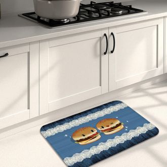 Generic Niedliche Hamburger-Küchenmatten für den Boden, bezaubernde Cartoon-rutschfeste Küchenteppiche, gepolstert, bequem, waschbar, Matten für Küchenspüle, 